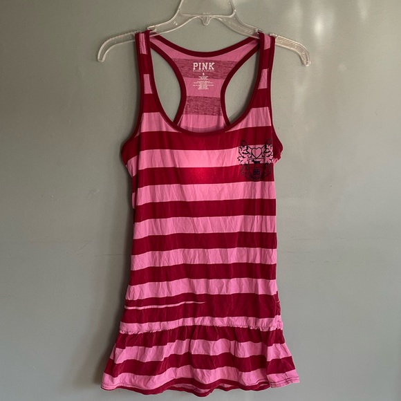 PINK Victoria's Secret | Tops | Vintage Vs Pink Striped Cover Up Tank ...
